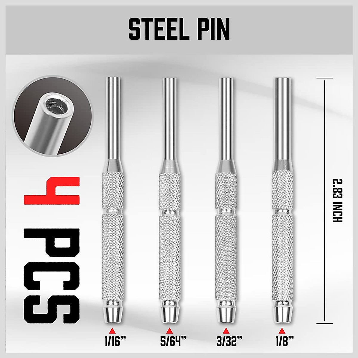 SEDY 22-Pieces Roll Pin Punch Set, Roll Pin Starter Punch, Brass, Steel, Plastic Punches, 4 Heads Hammer & 1 Plastic Tweezers. Red Storage Carring Case provided