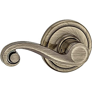 Kwikset Lido Hall/Closet Lever with Microban Antimicrobial Protection in Antique Brass