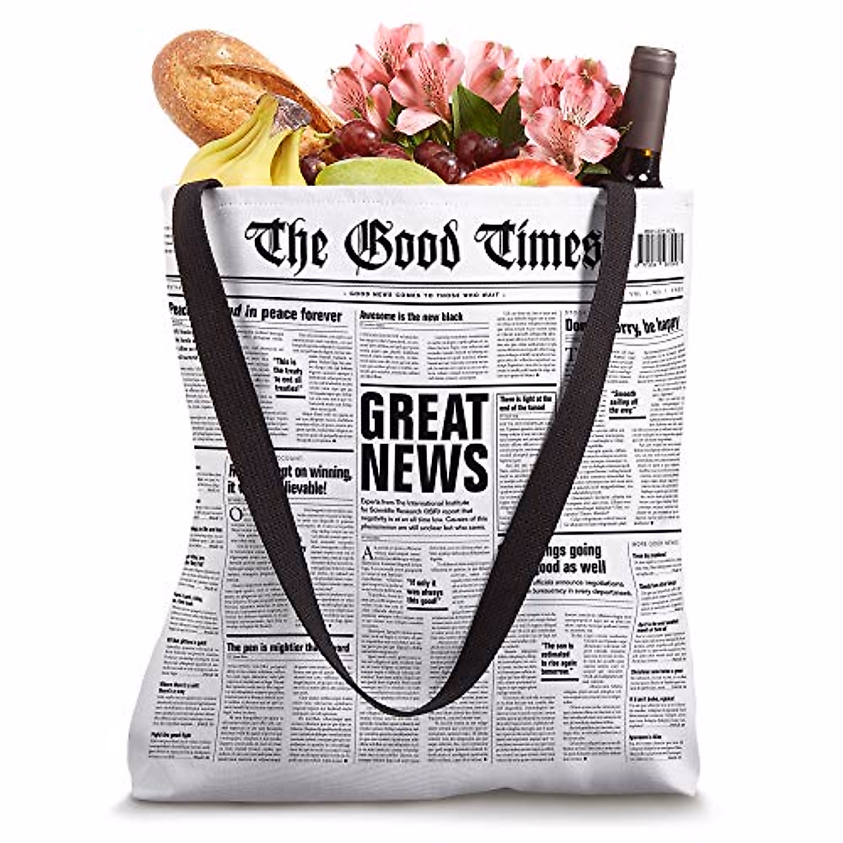 The Good Times Funny Newspaper Journalism Motivation White Tote Bag