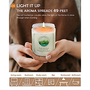 Citronella Candles Outdoor Indoor | Handmade Home Scented Jar Candles Gift Set for Women Men | Soy Wax Candles Aromatherapy Candle for Home Garden Patio Perfect for Christmas Valentine's Day Birthday