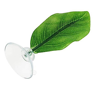 ZRM&E 2pcs Artificial Leaf with Suction Cup Fish Tank Aquarium Betta Fish Rest Spawning Ornamental Plant Betta Fish Play Relax Hide Leaf Hammock Tropical Fish Supplies, Green