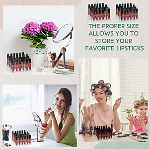 Macarrie 4 Pieces Lipstick Holder Organizer 24 Slot Acrylic Lipstick Makeup Organizer Lipstick Case Display Stand Storage Box for Lipsticks Lipgloss Brushes Cosmetics