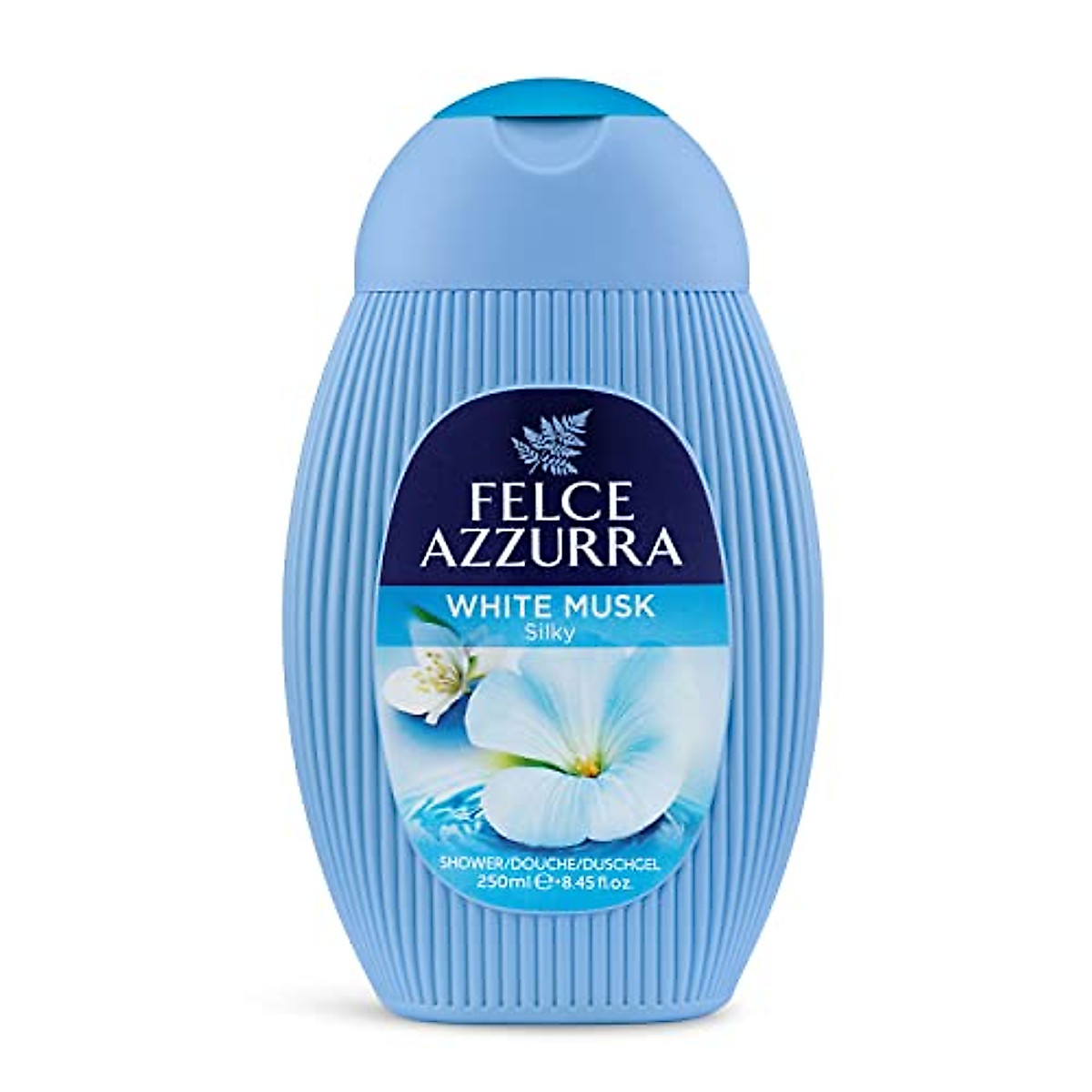 Felce Azzurra White Musk - Delicate Essence Shower Gel - Fresh And Clean Fragrance With Energetic And Citrus Fruits - Smoothness Of Rose Blends With Carnation To Get A Smooth Effect - 8.4 Oz