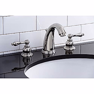 Kingston Brass KB986ALPN Victorian Widespread Bathroom Faucet, 6 x 5.25 x 2.5, Polished Nickel