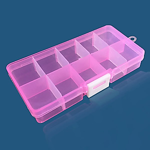 10 Grids Clear Plastic Organizer Box Storage Container Jewelry Box with Adjustable Dividers for Beads Art DIY Crafts Jewelry Fishing Tackles, Plastic Jewelry Box Organizer, Clear Storage Box Containe