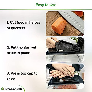 Vegetable Chopper, Veggie Chopper - Chopper Vegetable Cutter, Food Chopper & Onion Chopper - Veggie Chopper With Container, Vegetable Chopper With Container, Onion Chopper Dicers, Choppers - Black