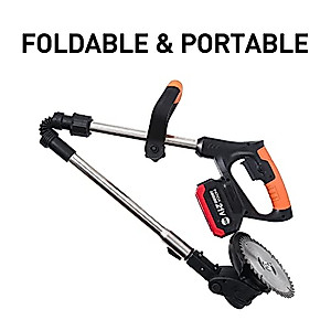Battery Powered Weed Wacker Cordless- Electric Weed Trimmer Rechargeable- Two 4.0 Ah Battery Operated Weed Whacker Cordless 21V Grass Edger Trimmer with Blade and Charger - Lawn Yard Garden
