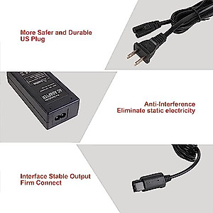 Power Cord for Gamecube, AC Power Supply for Gamecube, Power Adapter and AV Cable for Gamecube Set, Compatible with Nintendo Gamecube NGC System