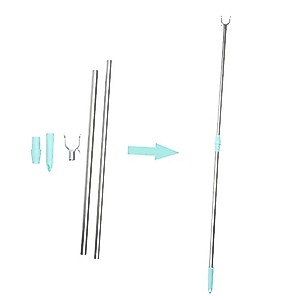 BUGUUYO Stainless Steel Telescopic Rod Retractable Clothesline Clothing Racks for Home Metal Coat Hanger Clothes Hook Reach Stick Telescoping Clothesline Pole Clothes Drying Supplies Elder