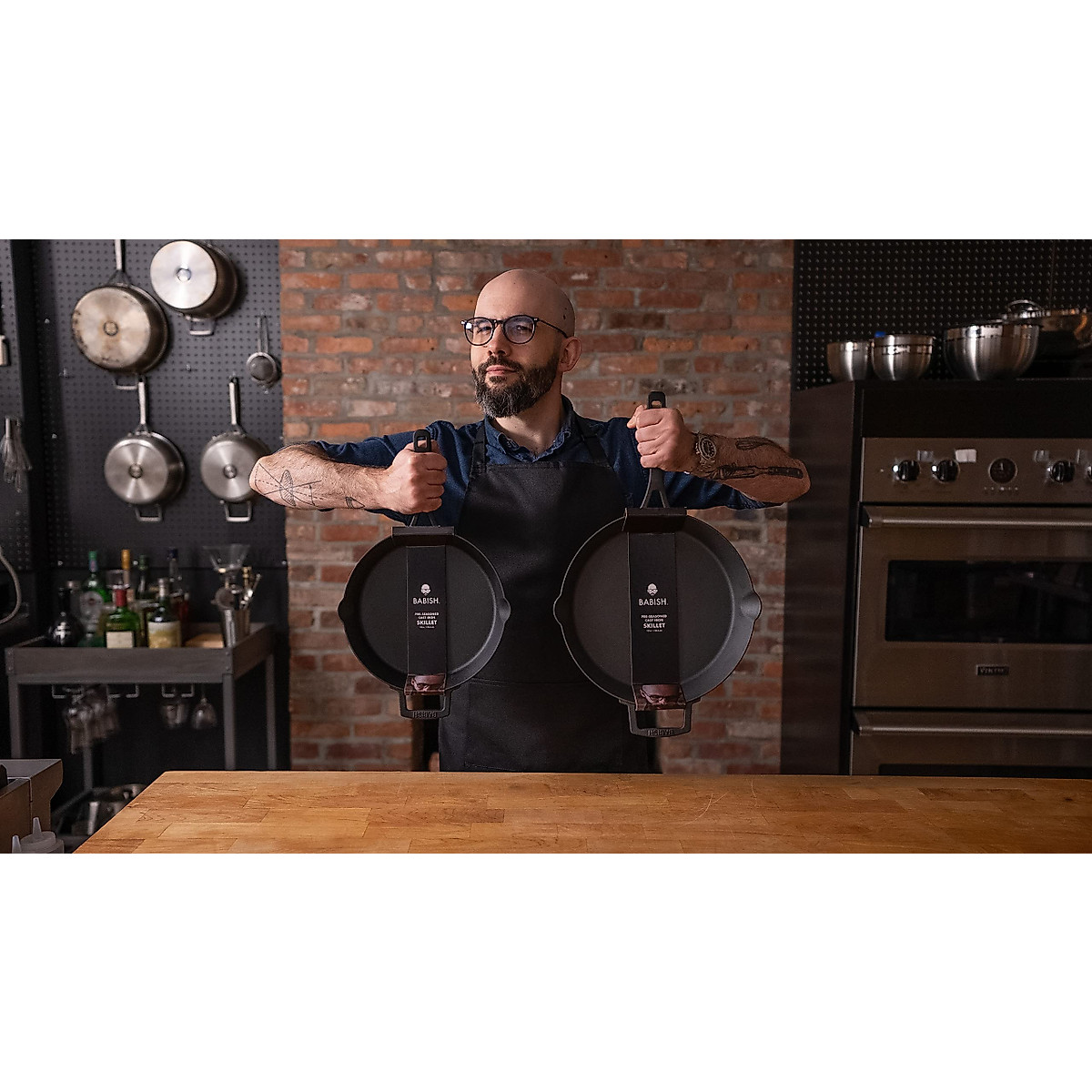 Babish Cast Iron Preseasoned Skillet, 12-Inch