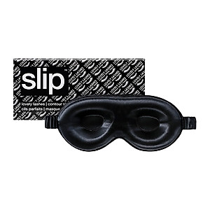 slip Contour Sleep Mask | 100% Pure Mulberry Silk, Ultra Soft | Contoured Design, Prevents Eye Pressure | Adjustable Strap, Ideal for Travel - Black