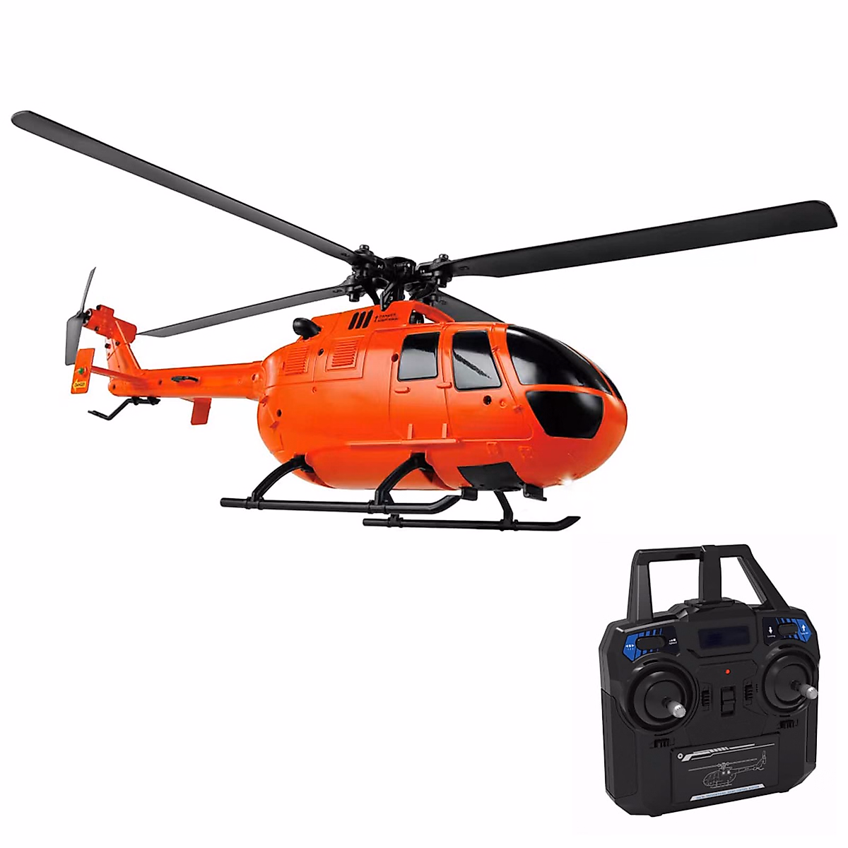 GoolRC C186 Remote Control Helicopter Remote Control Drone Single Propeller Without Ailerons 6-axis Gyro Stabilization Remote Control Airplane Altitude Hold Girls Adults Orange