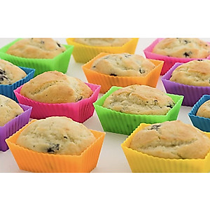 RMADA Silicone Rectangular Reusable Baking Cups Nonstick Liners