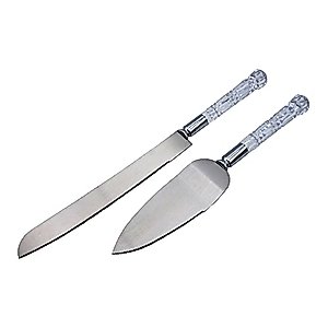 GIFTS INFINITY® Wedding Cake Knife and Server Set (Clear SL) - Valentine's Day Gift