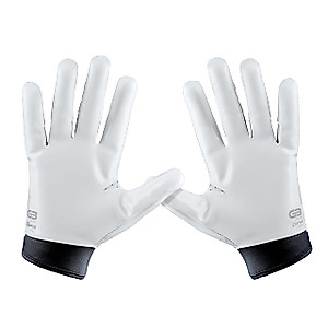 Grip Boost Stealth 5.0 Dual Color Football Gloves Mens - Adult Sizes (White/Black, Medium)