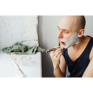 Iconikal Wood Handled Badger Hair Shaving Brush, 2-Pack Aeorsol-Free Shaving Cream