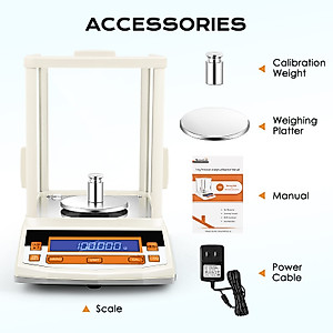 Bonvoisin Analytical Balance 300gx1mg Precision Lab Scale 0.001g Digital Analytical Scale RS232 Interface Laboratory Electronic Balance LCD Display with Windshield (300g, 1mg)
