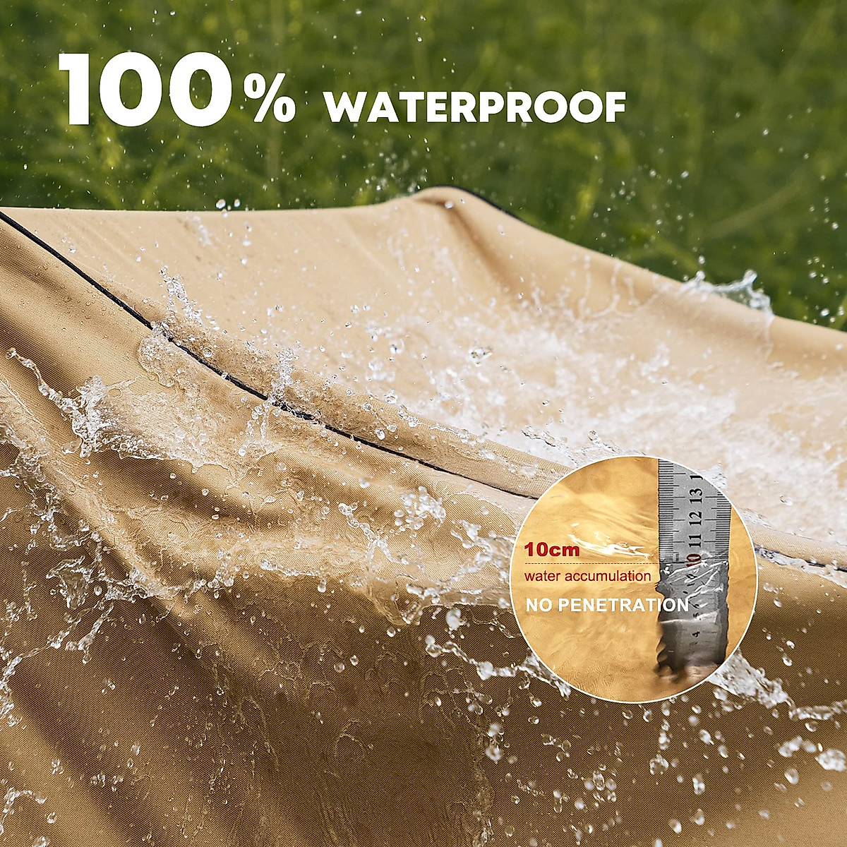 PatioGem Chaise Lounge Cover Outdoor Waterproof, Fade Resistant Lounge Chair Covers Waterproof Outdoor, Lounge Chair Cover, Durable&Thickened Chaise Lounge Cover of 600D Fabric, 80”Lx34”Wx32”H