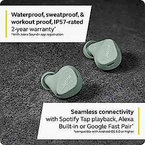 Jabra Elite 4 Active in-Ear Bluetooth Earbuds – True Wireless Earbuds with Secure Active Fit, 4 Built-in Microphones, Active Noise Cancellation and Adjustable HearThrough Technology – Mint