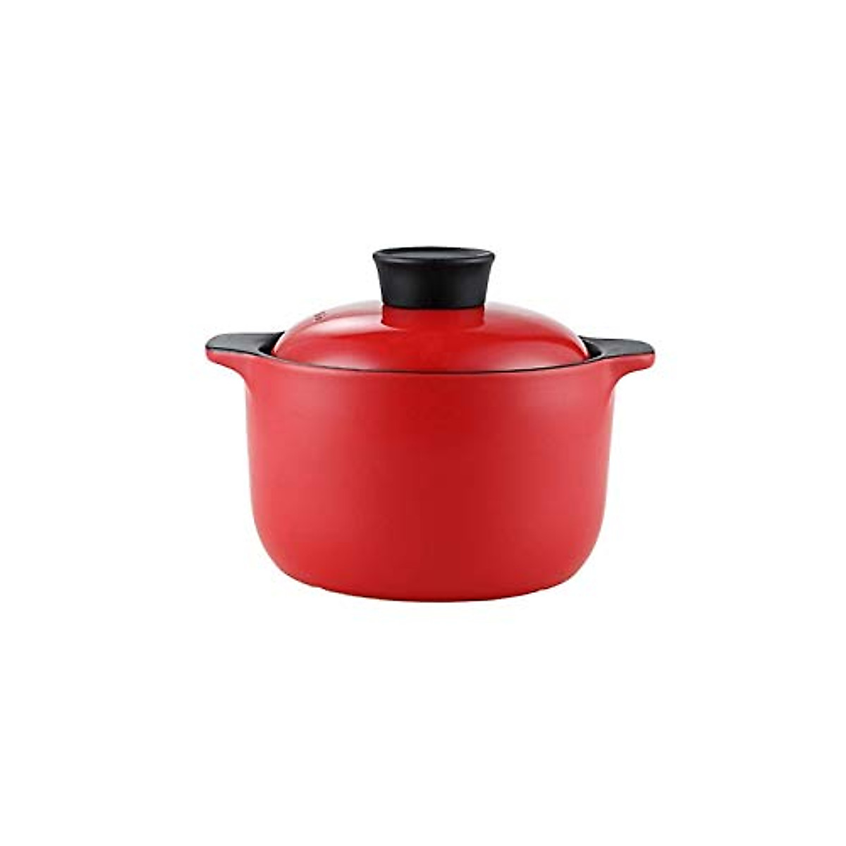 TYUXINSD Durable Stockpot Classic Round Covered Casserole Red High Temperature Resistant Earthenware Pot Stovetop Ceramic Stew Pot Stockpot Kitchen Cooking Pot Soup Pot (Size : 3.6L) (Size : 2.8L)