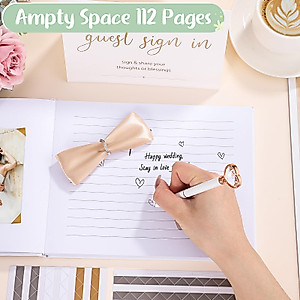 Prudiut Wedding Guest Book 7"x 9" Guest Book Wedding Reception, Guest Book for Bridal Shower Guest Book, Baby Shower Guestbook, Special Events, 112 Lined Pages Guestbook for Wedding