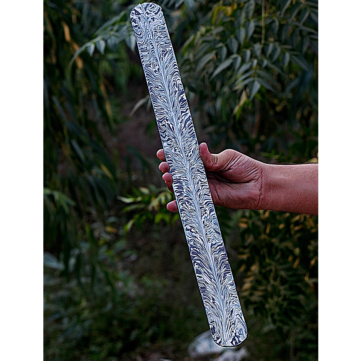 JNR Traders Feather Damascus Billet - Knife Making Supplies - Damascus Bar Stock 20 Inches 3783