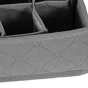 Isabelvictoria 30 Cell Foldable Bamboo Charcoal Underwear Socks Drawer Organizer Storage Box Polypropylene Non-Woven Seperate Box 11L