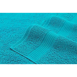 2 Washcloths, 2 Hand Towels, 2 Bath Towels, Soft & Absorbent 600 GSM Premium Hotel & Spa Quality 6 Piece Genuine Turkish Cotton Bathroom Towel Set, Aqua Blue (6 Piece Turkish Towel Set, Aqua Blue)