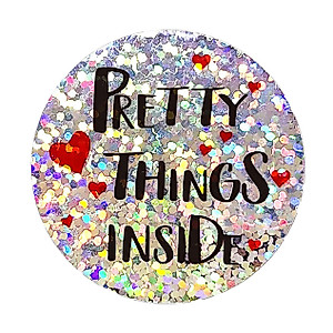 500 Thank You Holographic Stickers 1.5" | Pretty Things Inside | Stickers for Valentine's Day - Thank You Stickers | Happy Mail | Supplies Small Business - Heart Labels Envelopes Sealing Stickers