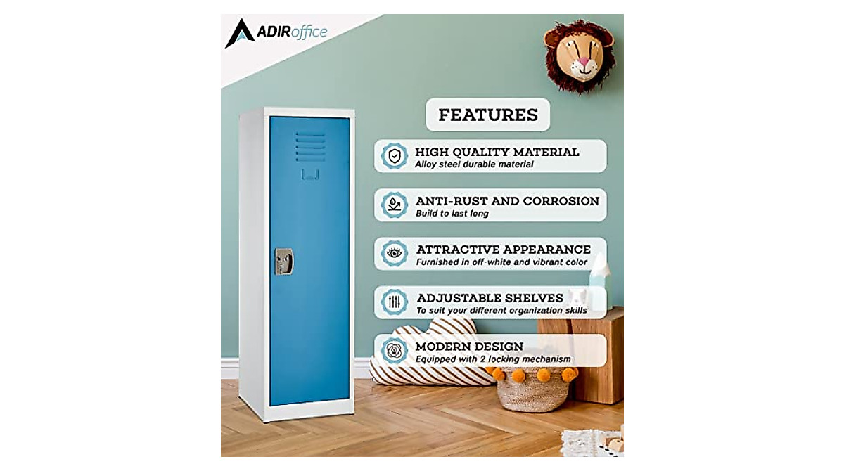 AdirOffice Kids Steel Storage Locker - Durable & Stylish