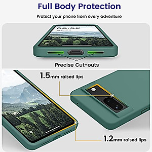 OTOFLY Designed for Pixel 7 Case, Silicone Shockproof Slim Thin Phone Case for Google Pixel 7 6.3 inch (Pine Green)