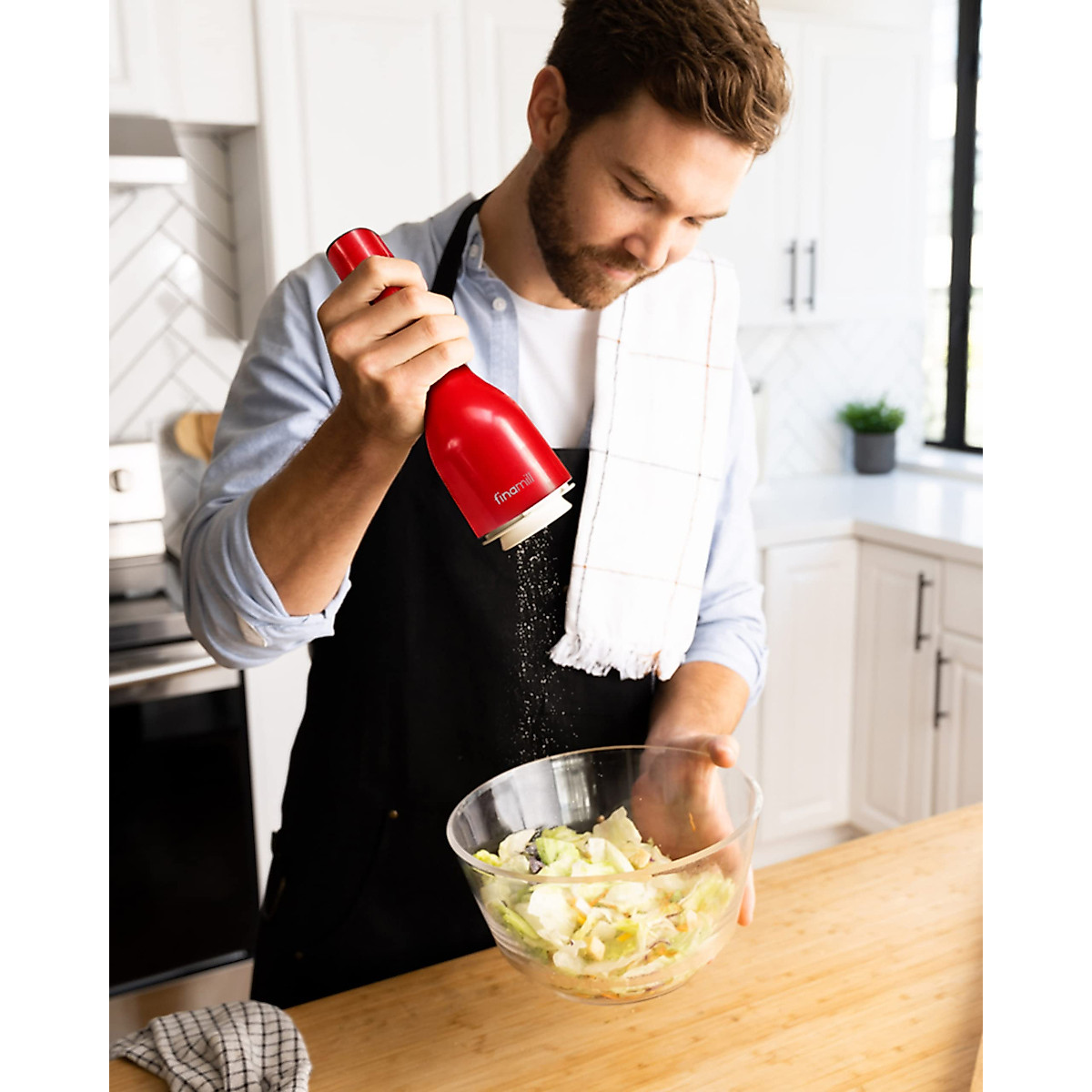 FinaMill's Award-Winning Battery Operated Salt and Pepper Grinder Set - Adjustable Coarseness, Ceramic Grinding Elements, LED Light, Perfect for Home Cooking & Gifting - 2 Quick-Change ProPlus Pods