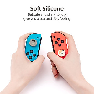 GeekShare Silicone Big Face Cat Thumb Grip Caps, Compatible with Nintendo Switch/OLED/Switch Lite
