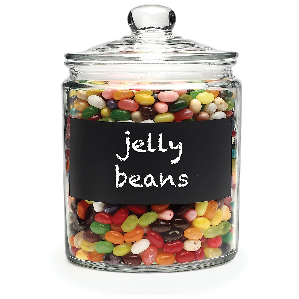 Circleware Chalkboard Preserving Glass Canister Jar with Glass Lid, 2.3 L, Clear