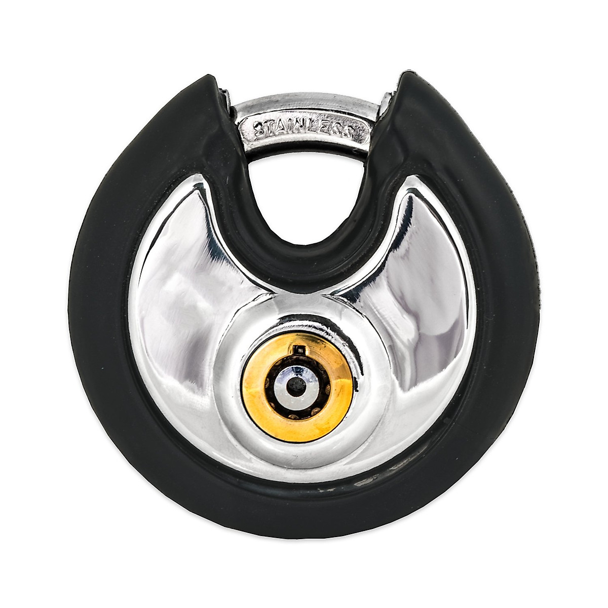 FJM Security SX-795 Hardened Steel Disc Padlock with Tubular Keyway & Rubber Bumper