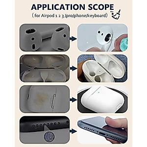 POHGELAN Cleaner Kit for AirPods,3 in 1 Multi-Function Airpod Cleaning Pen with Soft Brush and Cleaning Putty,for iPhone Lego Huawei Samsung MI Wireless Headphone,Laptop, Camera Cleaning Tool（White）
