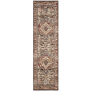 SAFAVIEH Bijar Collection Runner Rug - 2'3" x 6', Brown & Rust, Traditional Oriental Distressed Design, Non-Shedding & Easy Care, Ideal for High Traffic Areas in Living Room, Bedroom (BIJ652D)