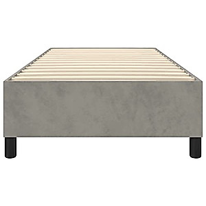 vidaXL Box Spring Bed Frame Home Indoor Bed Accessory Bedroom Upholstered Single Bed Base Furniture Light Gray 39.4"x79.9" Twin XL Velvet
