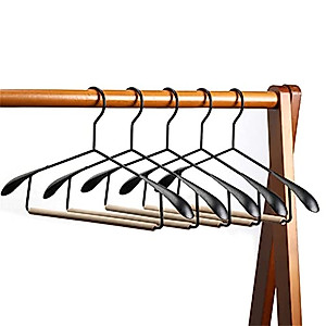 EYHLKM Wooden Hangers Metal Suit Hangers Wide Shoulders and Trousers bar Hangers Wardrobes Storage Racks