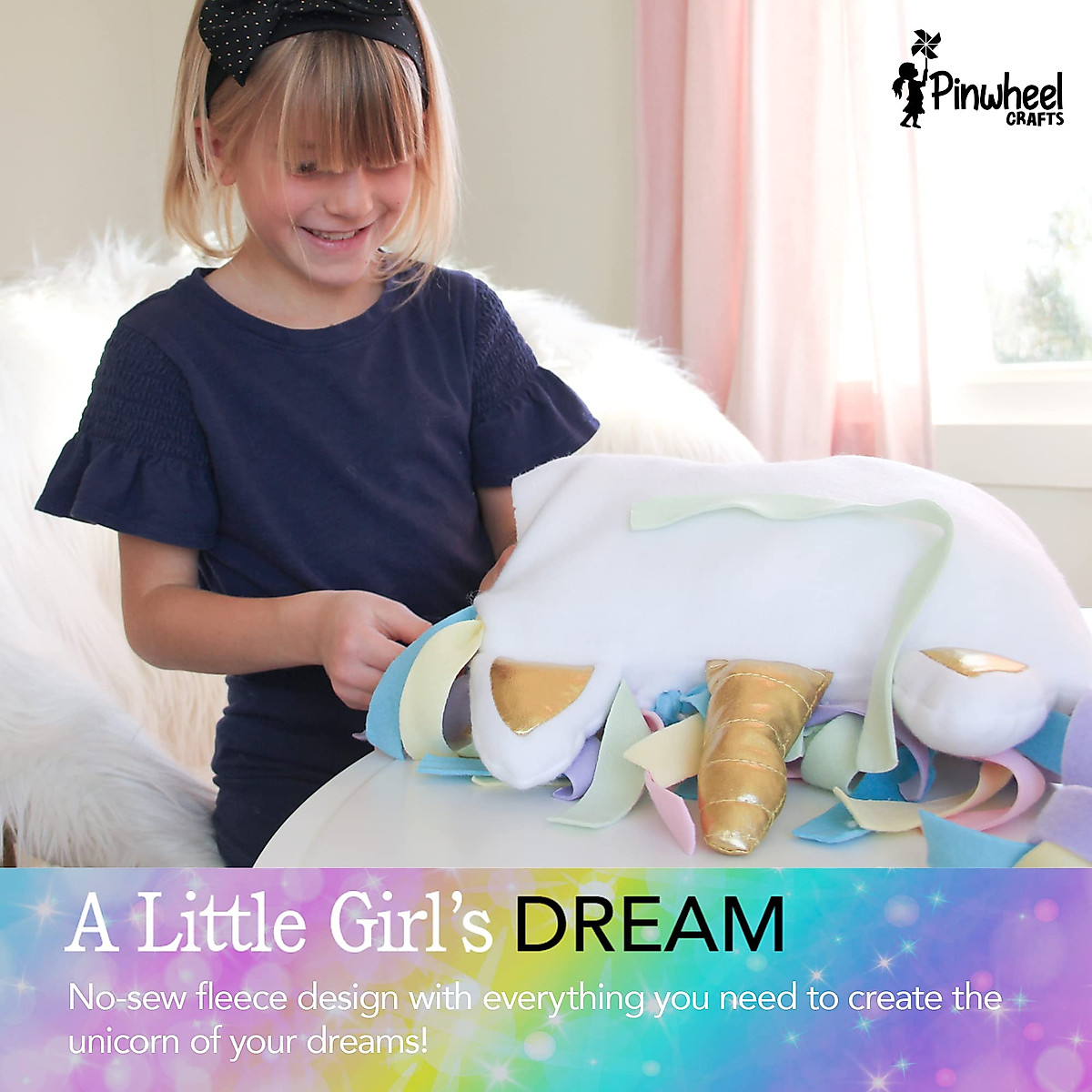 Unicorn Pillow Kit & Fairy Jar Kit Bundle - Fun DIY Arts and Crafts Project for Kids Ages 6 7 8 9 10 11 12 - Great Gifts for All Occasions