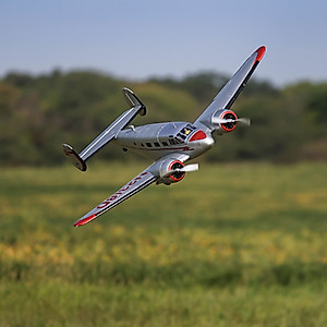 E-flite RC Airplane Beechcraft D18 1.5m BNF Basic Transmitter Battery and Charger Not Included EFL106250