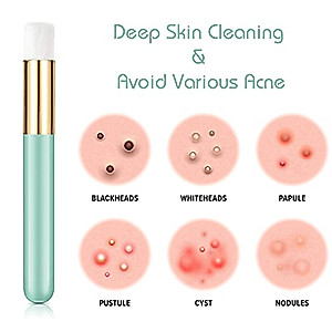 24 Pieces Lash Shampoo Brushes Set with Transparent Travel Plastic Tubes, Eyelash Extensions Nose Pore Deep Cleaning Brush Peel off Blackhead Removing Brush Tool Cosmetic Lash Cleanser Brush (Green)