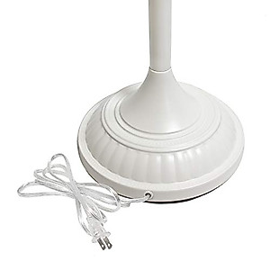 Elegant Designs LF2001-WHT 1 Light Torchiere Marbleized White Glass Shade Floor Lamp,