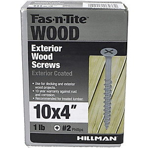 Fas-n-Tite Exterior Coated Wood Screw - 1lb Box (#10 x 4")
