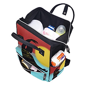 African Black Men Full Moon Silhouette Diaper Bag Backpack Baby Nappy Changing Bags Multi Function Large Capacity Travel Bag