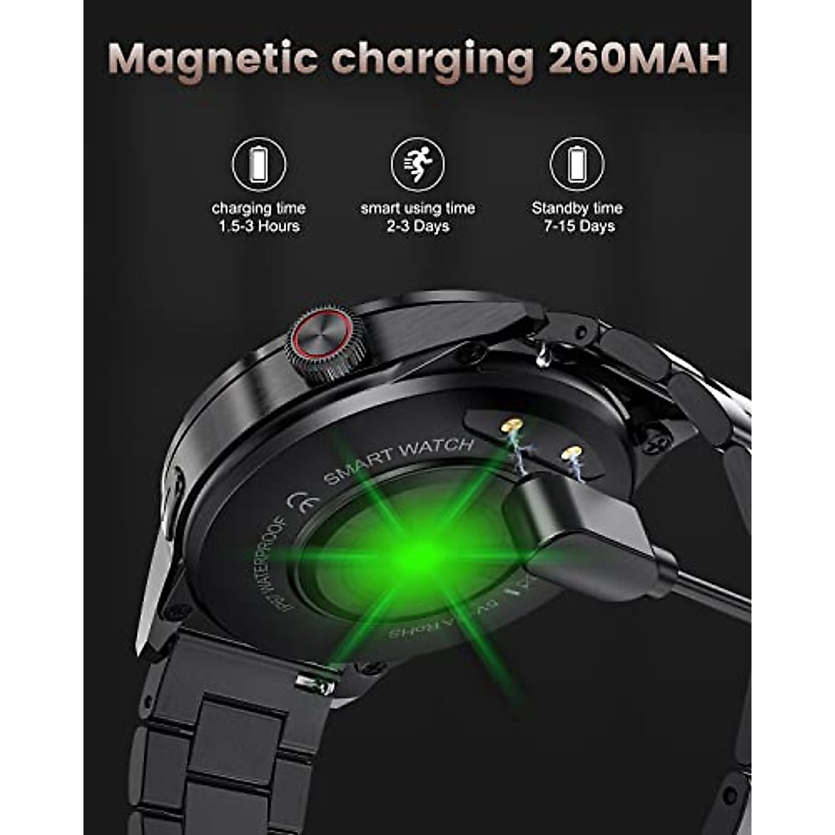 LIGE Smart Watch for Men with Bluetooth Answer/Make Call/Voice Speaker, Android iOS Smartwatch 1.32" Full Touch Screen IP67 Waterproof Fitness Tracker Watch with Heart Rate Sleep Monitor
