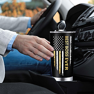 YILOWEMY Boss Gifts for Men, 20oz Insulated Tumbler Boss Day Gifts for Men, Best Boss Ever Gifts for Male Boss Christmas Birthday Appreciation Gifts, Boss Gifts Ideas Mug