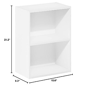 Furinno Luder Bookcase / Book / Storage, 2-Tier, White