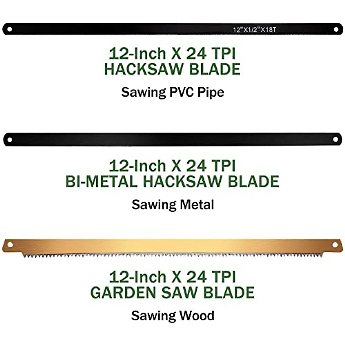 Hacksaw Frame Set, Standard and Mini Hacksaw, 12" Replaceable Blade