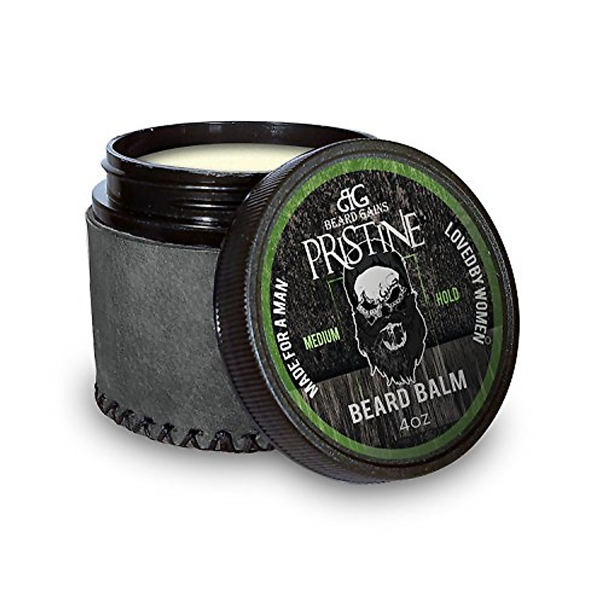 BEARD GAINS Pristine Scented Beard Balm for Men Medium Butter Hold | Nourish, Soften & Condition Facial Hairs | Made in USA